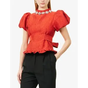 SISTER JANE Jacquard Woven Top