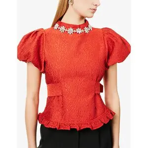 SISTER JANE Jacquard Woven Top