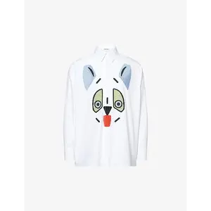 Loewe Cat Face Embroidered Cotton Shirt