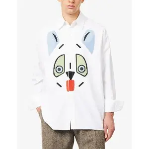 Loewe Cat Face Embroidered Cotton Shirt