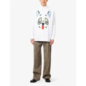 Loewe Cat Face Embroidered Cotton Shirt