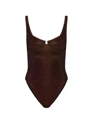 Oseree Square-neck Swimsuit - Brown