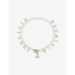 VIVIENNE WESTWOOD Leanne Faux-pearl Necklace - Platinum/crmrose Pearl