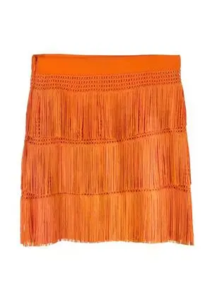Alberta Ferretti Fringed Mini Skirt