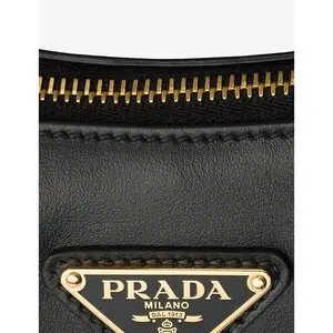 Prada Arqué Mini Leather Shoulder Bag - Black