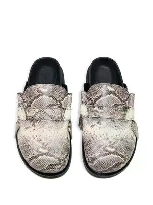 Yuzefi Snake-print Flat Mules