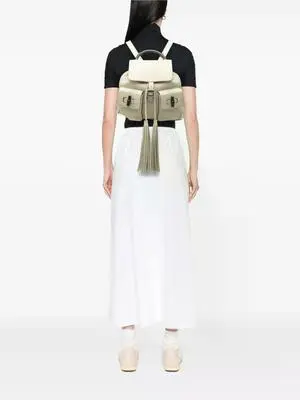 Gucci Leather Bamboo Tassel Backpack - White