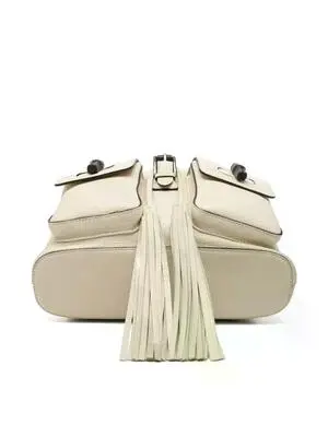 Gucci Leather Bamboo Tassel Backpack - White