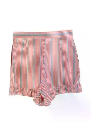 Chloé Striped Shorts With Ruffle Trim