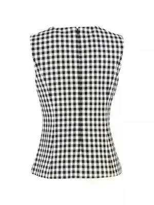 Diane Von Furstenberg Gingham Peplum Top