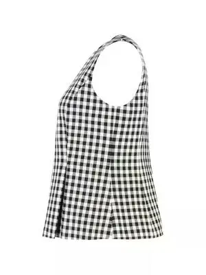 Diane Von Furstenberg Gingham Peplum Top