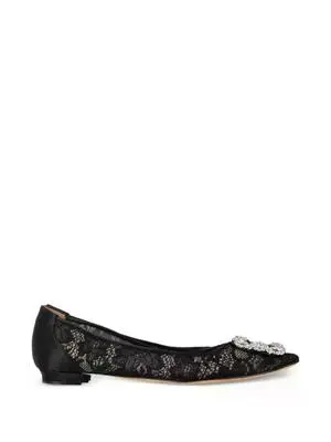Manolo Blahnik Almond Toe Flats For Women