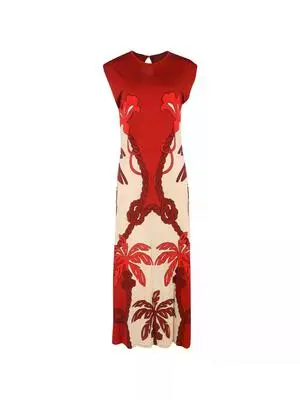 Johanna Ortiz Palm-tree Print Dress - Red