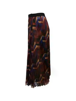 Ba&sh Zig-zag Print Pleated Skirt