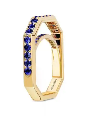 Goshwara Blue Sapphire Square Band Ring