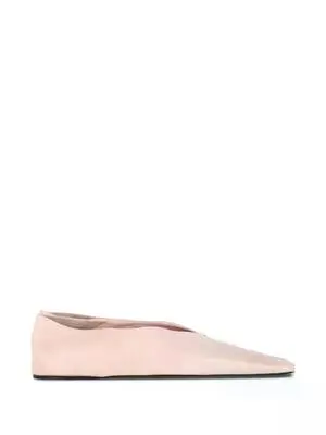 JIL SANDER Square-toe Leather Ballet Flats