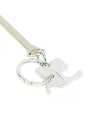 COURREGES Logo Charm Keyring - Neutrals
