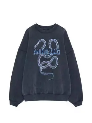 ANINE BING Snake Print Relaxed Fit Sweatshirt