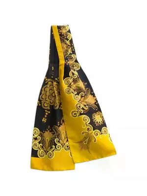 Hermès 1970s Floral-print Silk Scarf - Black