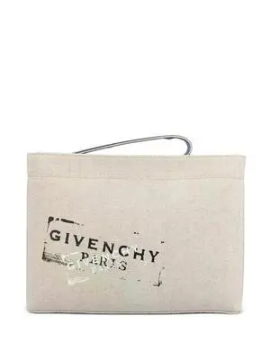 Givenchy Clutch Bag With Logo Print - Neutrals