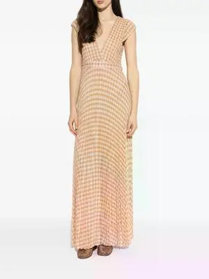 FORTE_FORTE Patterned V-neck Dress