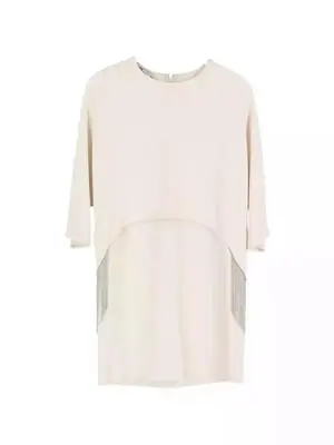 Stella McCartney Cape-effect Fringed Mini Dress