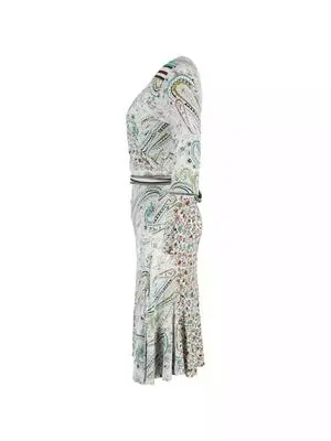 Etro Printed Wrap Midi Dress