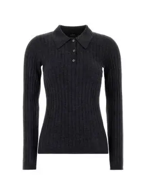 A.p.c. Ribbed-knit Polo Top