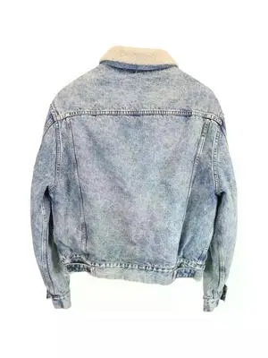 Celine Oversized Denim Jacket With Shearling Collar