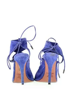 AQUAZZURA Cut-out Suede Heeled Sandals - Blue