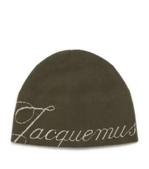 Jacquemus Wool-Cashmere Beanie Green