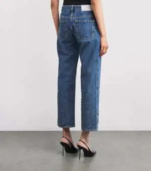 7 For All Mankind Embellished Callie Straight Jeans