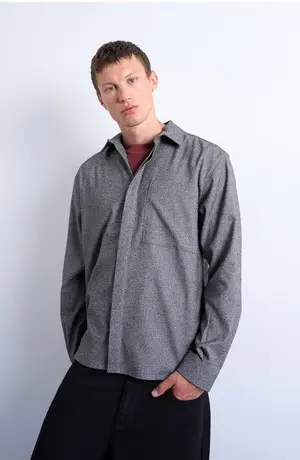 Topman Relaxed Fit Textured Button-up Shirt