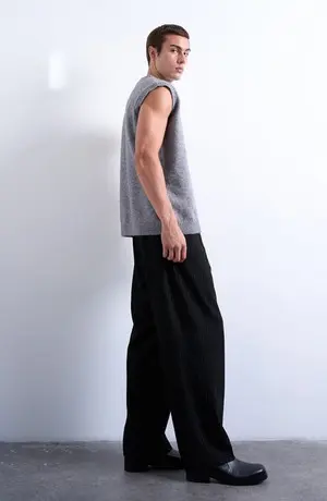 Topman Pinstripe Wide Leg Pants