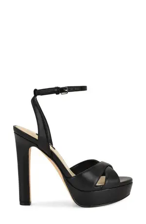 Nine West Ankle Strap Platform Sandal - Black