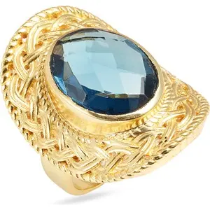 KIARA BY KI-ELE Olivia London Blue Topaz Ring - Gold/blue