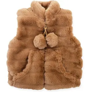 WIDGEON Faux Fur Vest - Chocolate Eclair