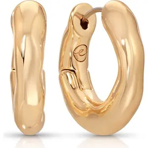 Ettika Mini Molten Hoop Earrings - Gold