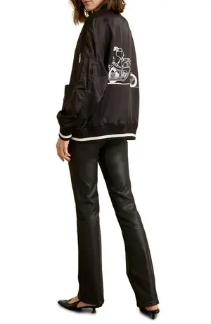 Sanctuary X Peanuts 75th Anniversary Satin Bomber Jacket