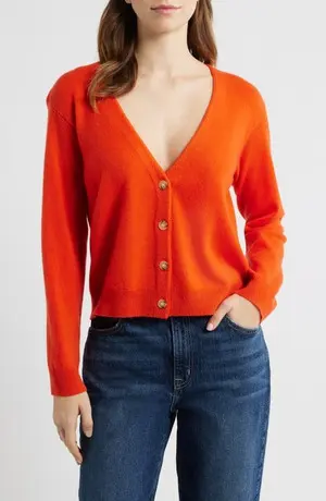 The Great. Tiny V-neck Cashmere Cardigan