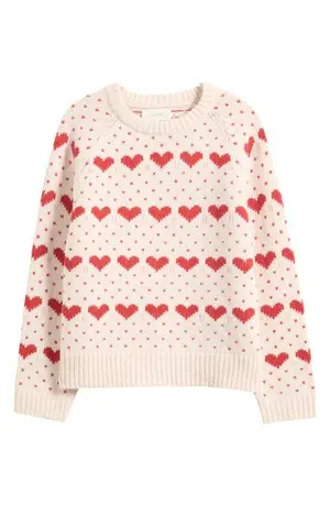 The Great. Intarsia Heart Wool Blend Sweater
