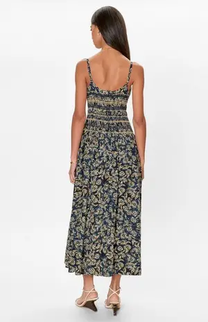 Rebecca Taylor Charlene Smocked Tea Length Dress
