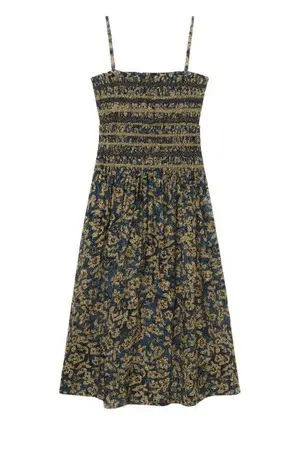 Rebecca Taylor Charlene Smocked Tea Length Dress