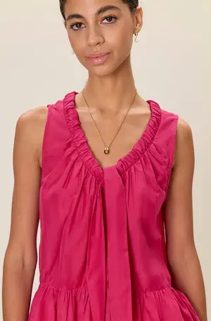 Rebecca Taylor Lilou Tie-front Tank - Fuchsia