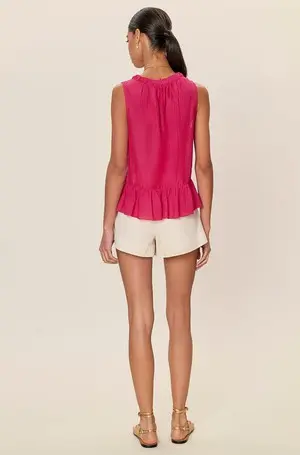 Rebecca Taylor Lilou Tie-front Tank - Fuchsia