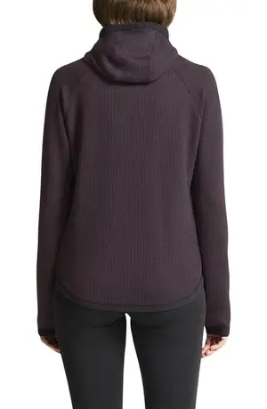 CRAFT Grid-textured Hoodie With Raglan Sleeves - Dark Plum