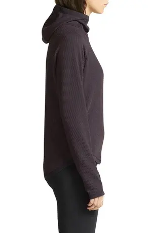 CRAFT Grid-textured Hoodie With Raglan Sleeves - Dark Plum