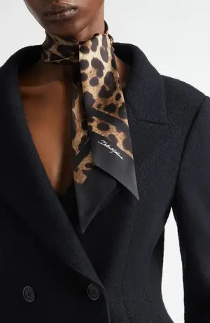 Dolce & Gabbana Leopard Print Silk Scarf