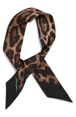 Dolce & Gabbana Leopard Print Silk Scarf
