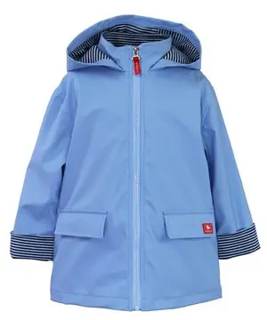 WIDGEON Hooded Zip-front Raincoat - Angel Blue